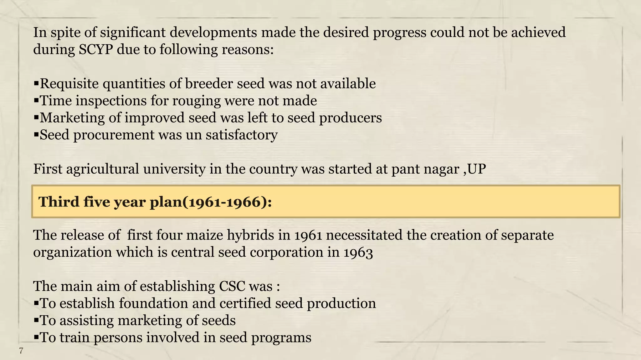 History and development of seed industry in india | PPTX