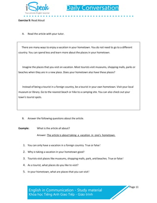 Chapter 5 unit 2. where are you going | PDF