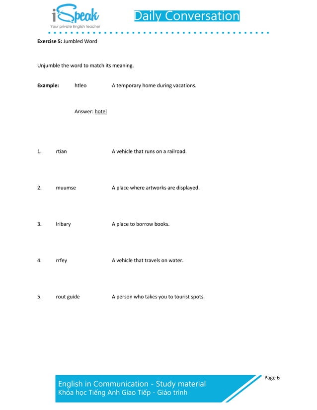 Chapter 5 unit 2. where are you going | PDF