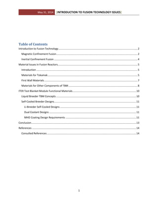 Material Challenges in Fusion Technology | PDF