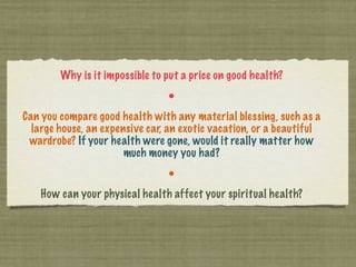 LDS YW Lesson #38 Word of Wisdom | PPT