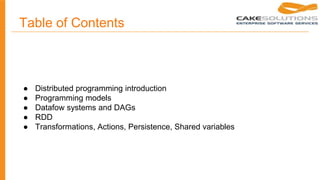 Apache spark - Spark's distributed programming model | PDF