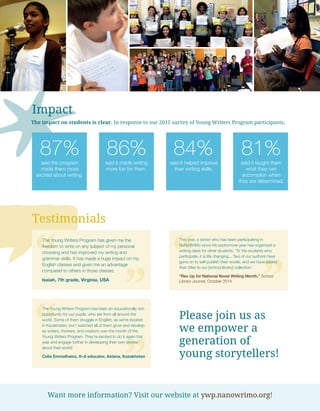 NaNoWriMo's Young Writers Program (One-Sheet) | PDF