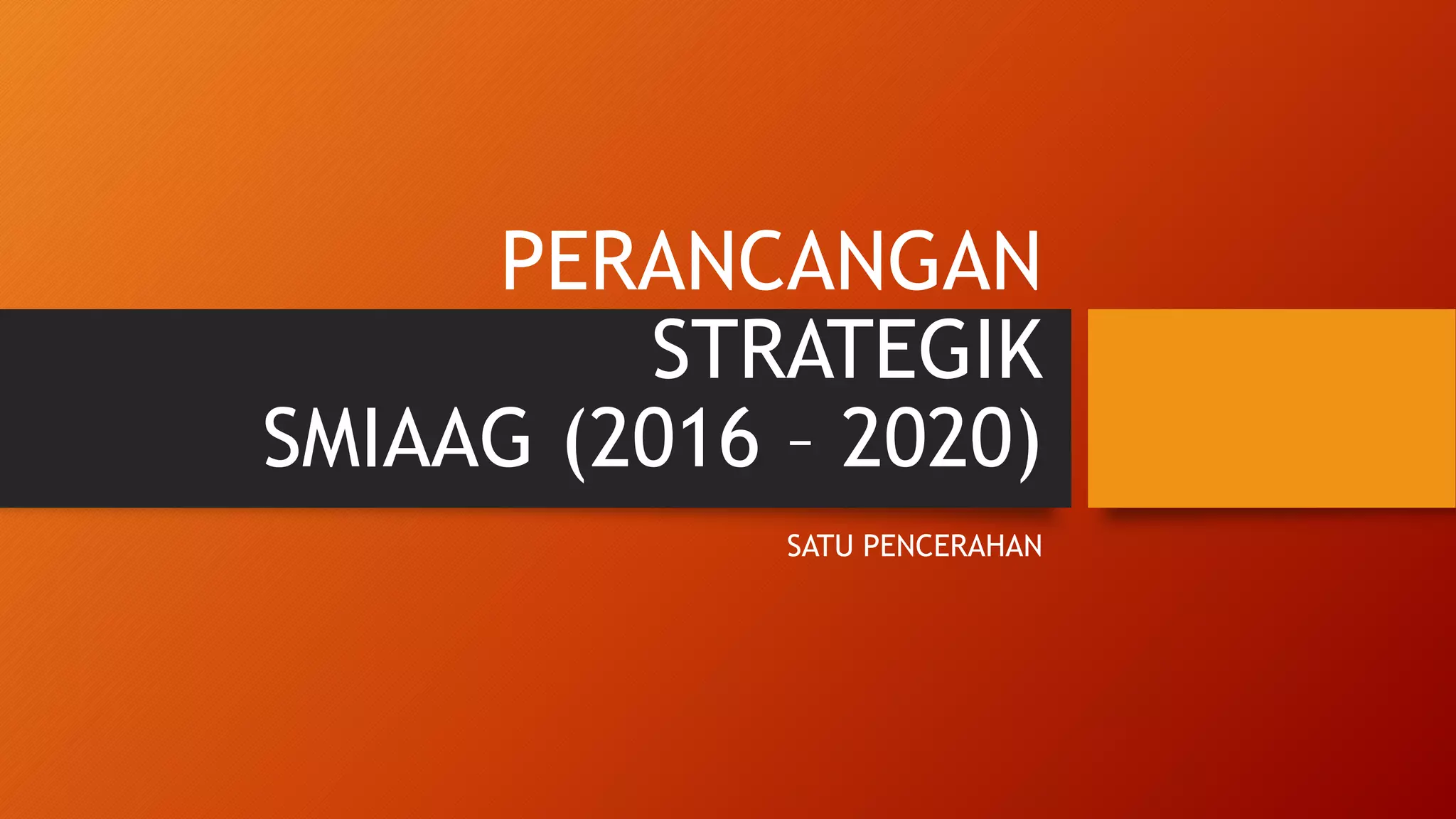 Perancangan Strategik SMIAAG 2016 - 2020 | PPTX