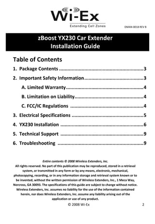 Wi-Ex zBoost YX230 PCS-CEL | PDF