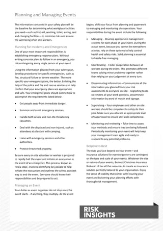 Risk insights Planning and Managing Events | PDF | Medical Health