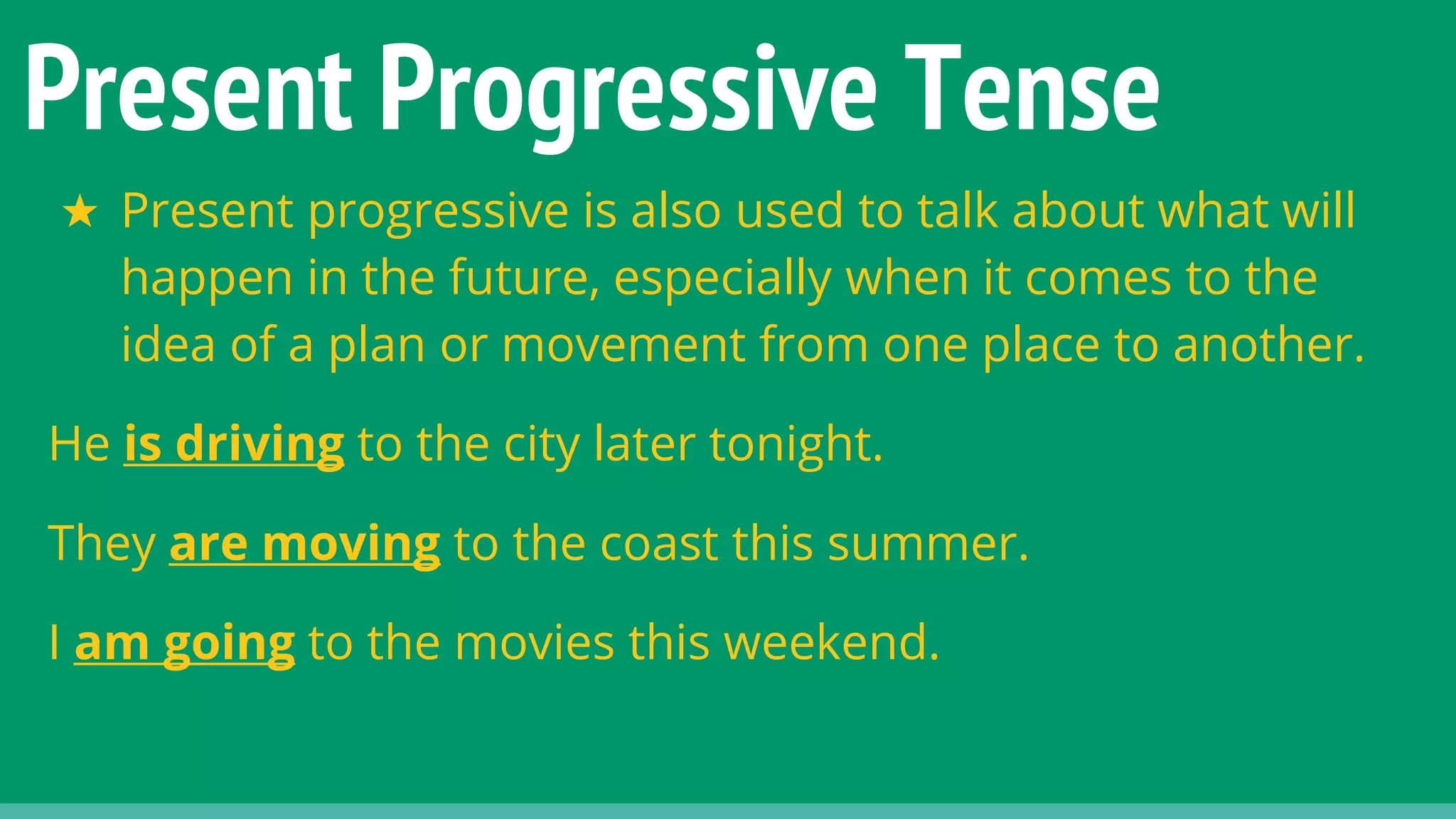 English Village- Present vs. Present Progressive Verb Tense | PPT