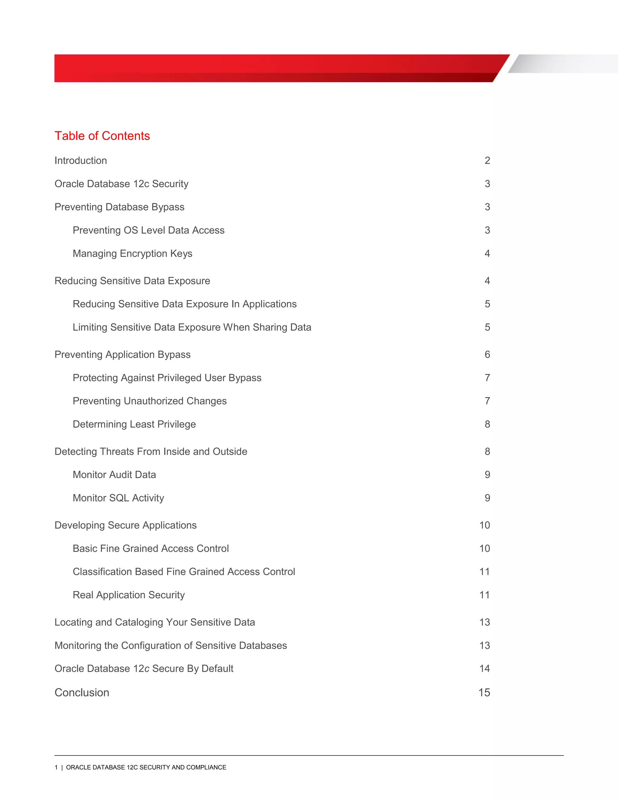 Oracle database 12c security and compliance | PDF