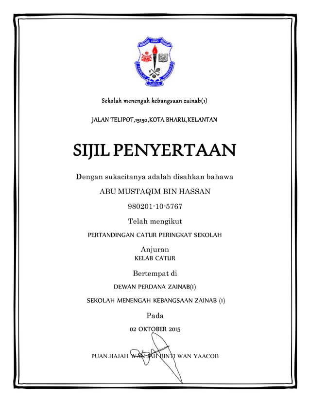 Sijil penyertaan | DOCX