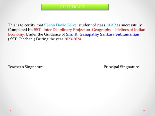 Geography - Class 10 - Lifelines of National Economy- Inter ...