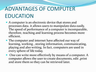 Computer Education Curriculum in Nursery and Primary School | PPTX