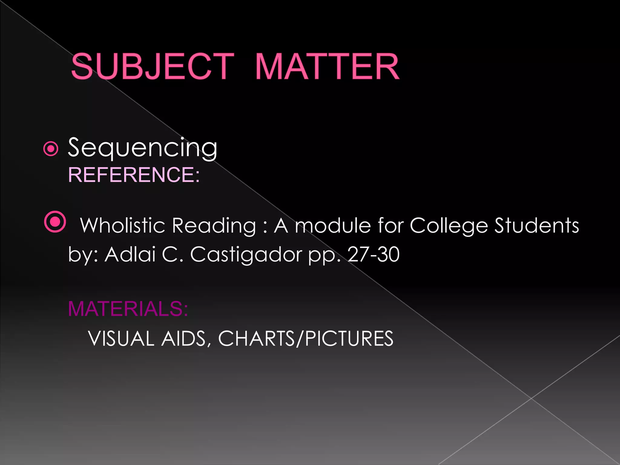 lesson plan sequencing | PPTX
