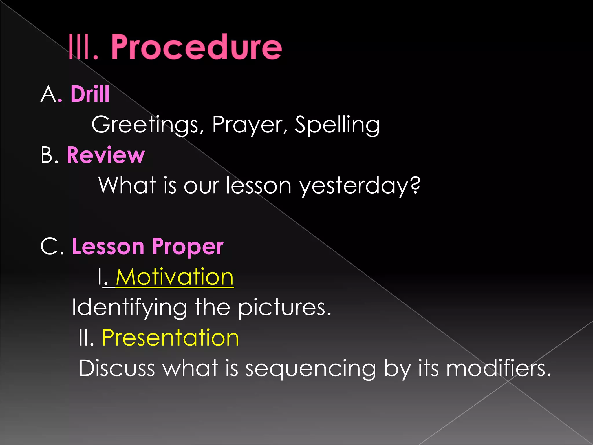 lesson plan sequencing | PPTX