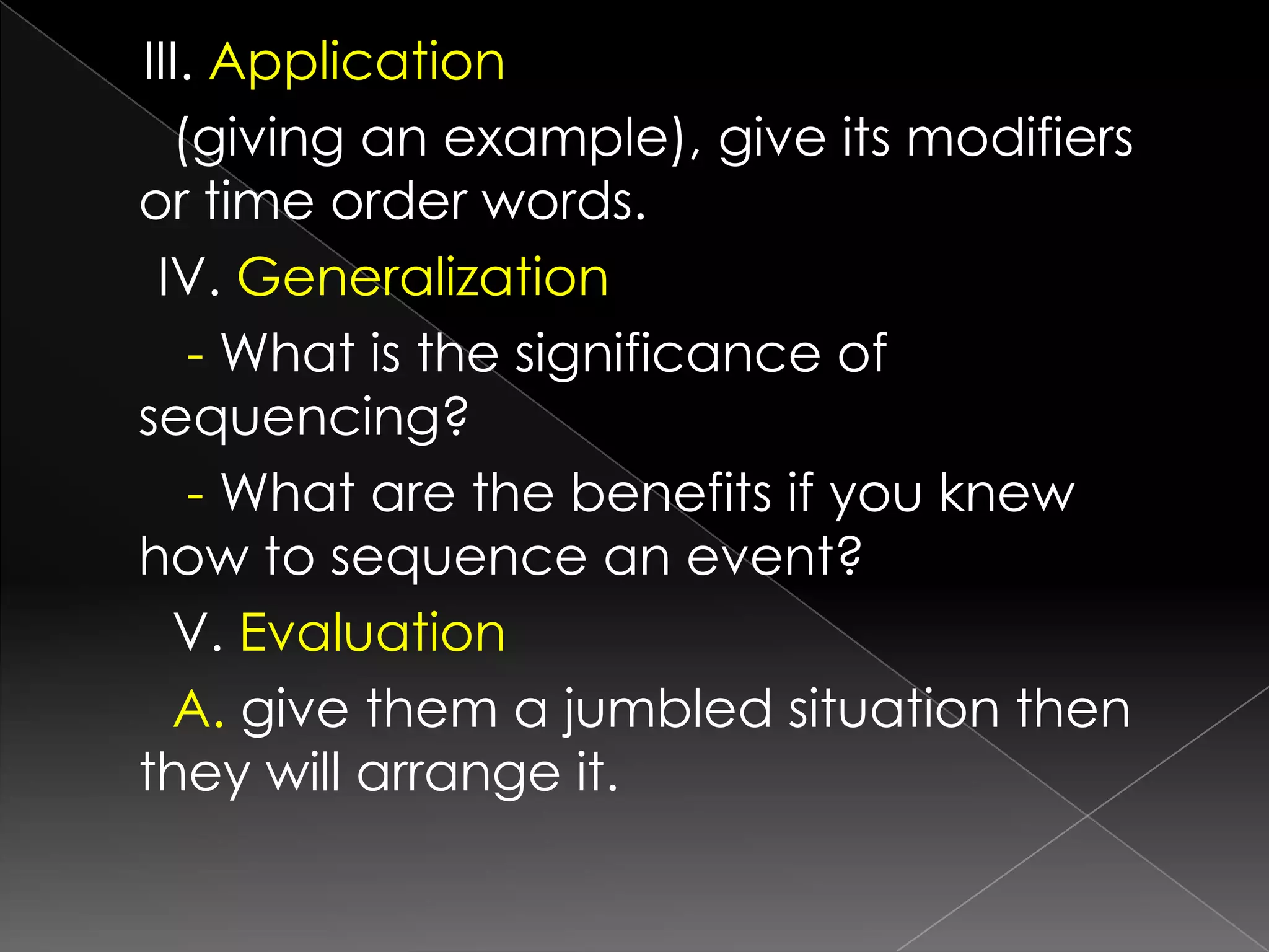 lesson plan sequencing | PPTX