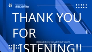 ASSESSMENT PURPOSES, LEARNING TARGETS AND METHODS.pptx