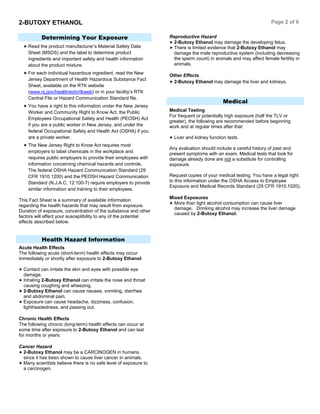 2-Butoxy Ethanol - Hazardous Substance Fact Sheet | PDF