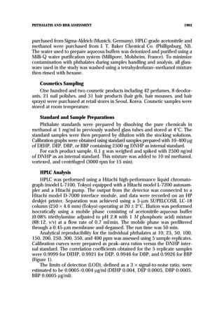 Estimated Exposure to Phthalates in Cosmetics & Risk Assessment | PDF