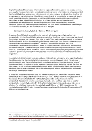 Formaldehyde in Cosmetics | PDF