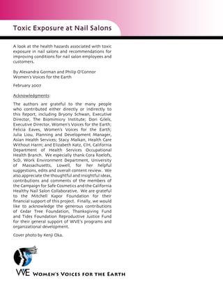 Glossed Over - Health Hazards Associated with Toxic Exposure in Nail ...