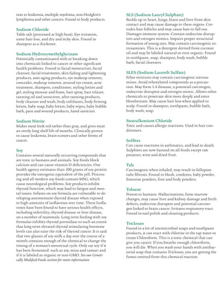 Guide to the Most Common Toxins in Food, Cosmetics & Cleaners | PDF