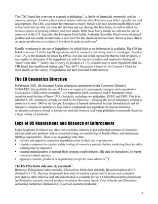 Hazardous Chemicals in Cosmetics | PDF