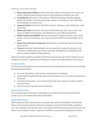 Health Hazards in Nail Salons | PDF