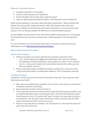 Health Hazards in Nail Salons | PDF