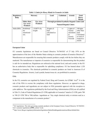Heavy Metals in Cosmetics | PDF