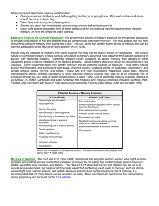 Mercury Exposure & Toxicity | PDF