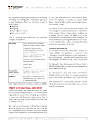 Occupational Health Hazards in Nail Salons | PDF