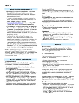 Phenol - Hazardous Substance Fact Sheet | PDF