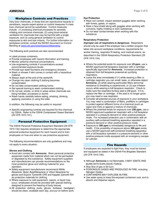 Ammonia - Hazardous Substance Fact Sheet | PDF