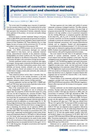 Treatment of Cosmetic Wastewater | PDF