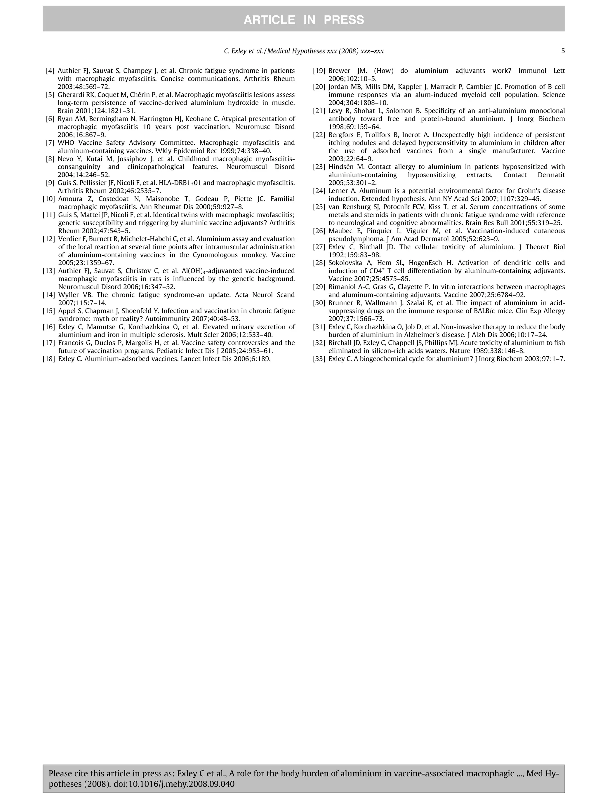 Body Burden of Aluminum in Chronic Fatigue Syndrome | PDF