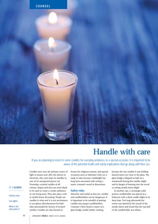 Candles - Handle with Care - Potential Health & Safety Implications | PDF