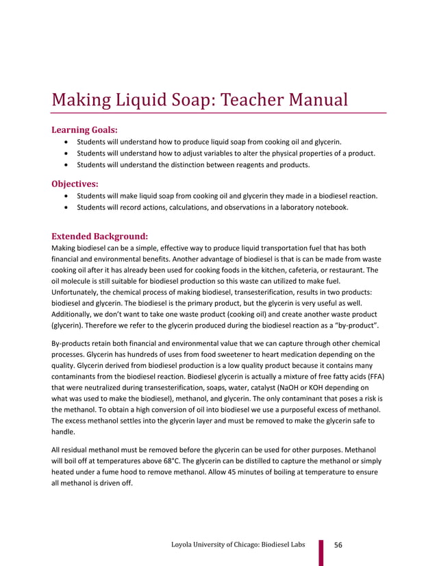Making Liquid Soap - Teacher Manual - A Guide for Making your own Soap ...