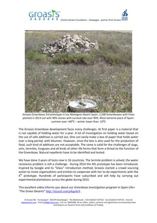 Explanation of the Groasis Technology for Growing Food in Desert ...