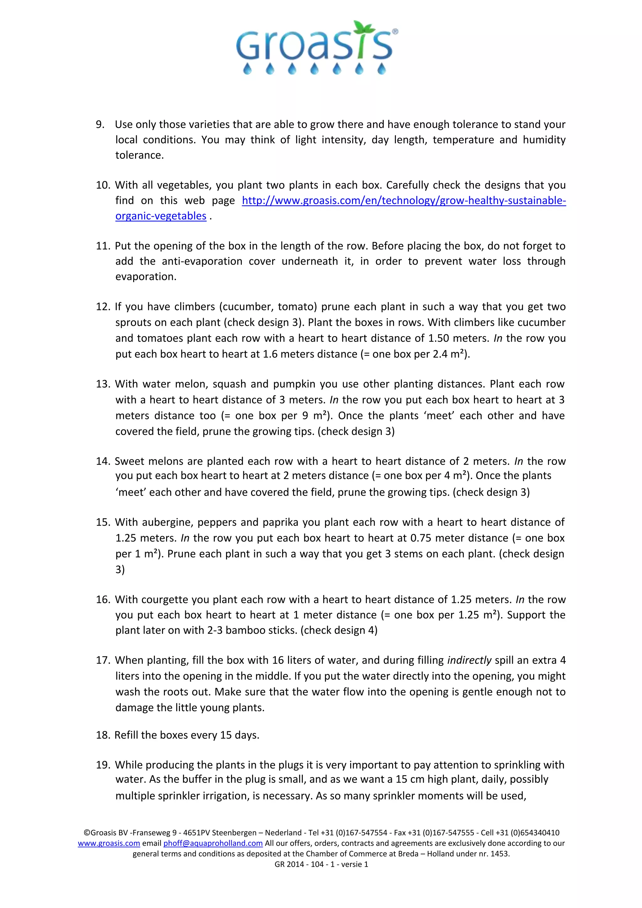 Groasis Waterboxx Manual for Growing Vegetables in Arid Lands | PDF