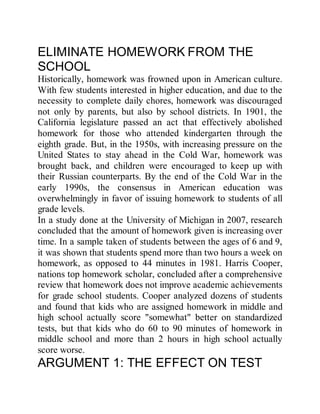 Homework debate | DOCX