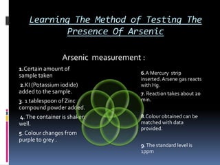 The Method of Testing The Presence Of Arsenic | PPT