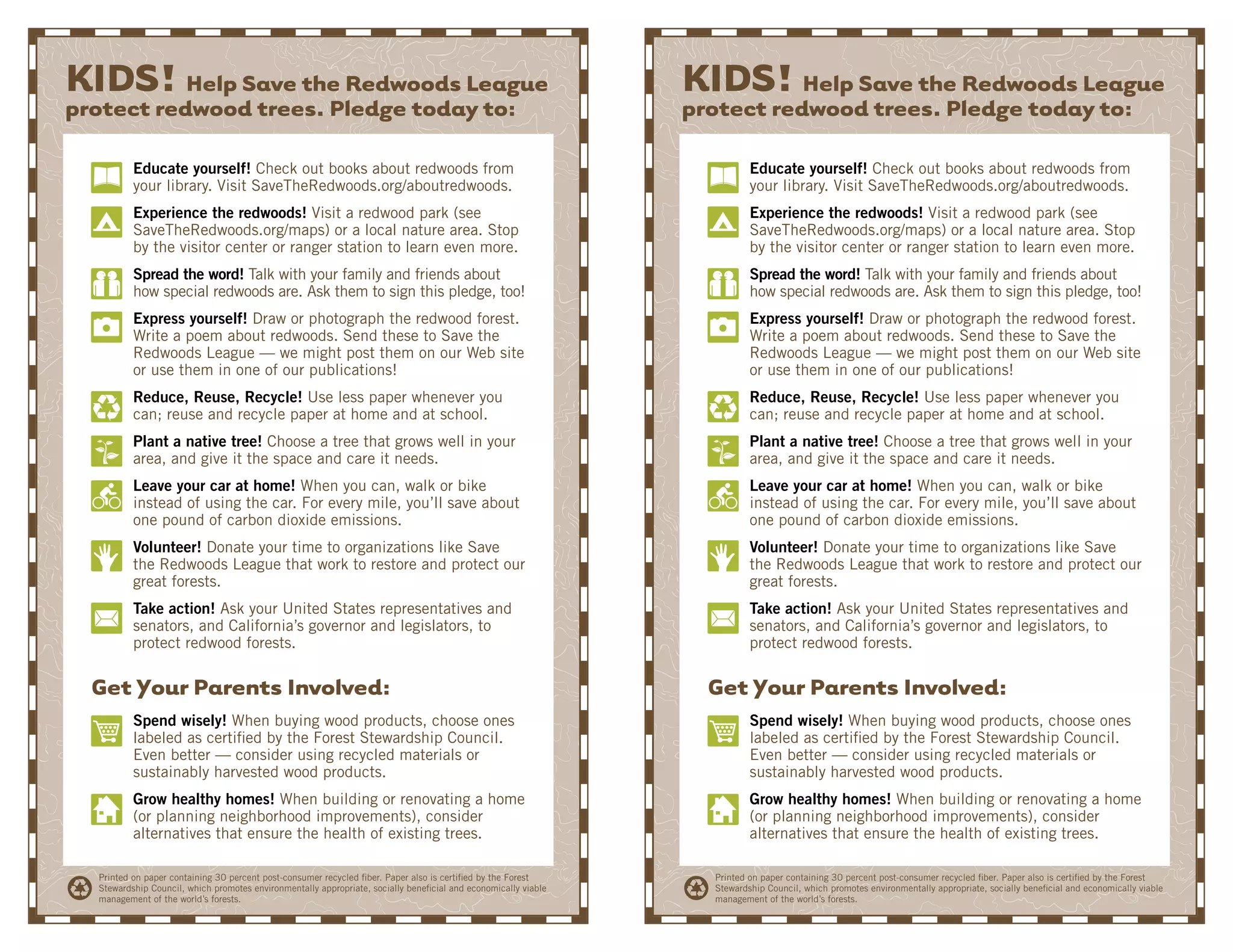 kids pledge - I can help the Redwoods | PPT