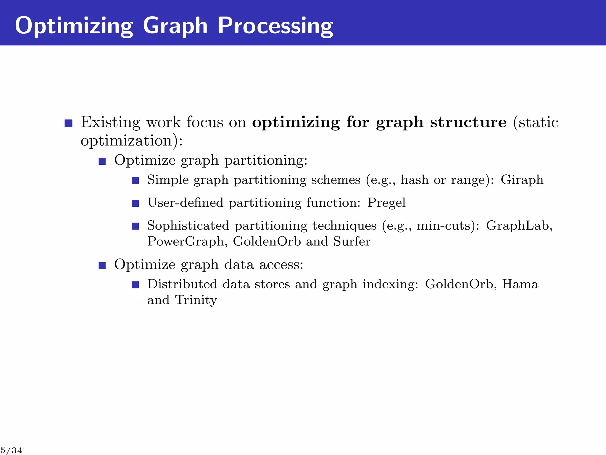 Presentation on "Mizan: A System for Dynamic Load Balancing in Large-scale Graph Processing" | PDF
