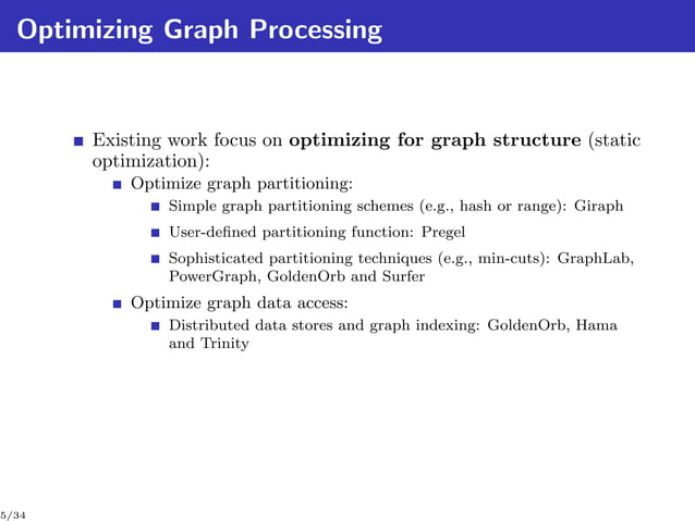 Presentation on "Mizan: A System for Dynamic Load Balancing in Large-scale Graph Processing" | PDF