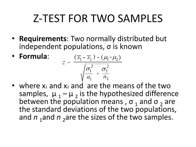 Z-Test with Examples | PPTX | Chemistry | Science