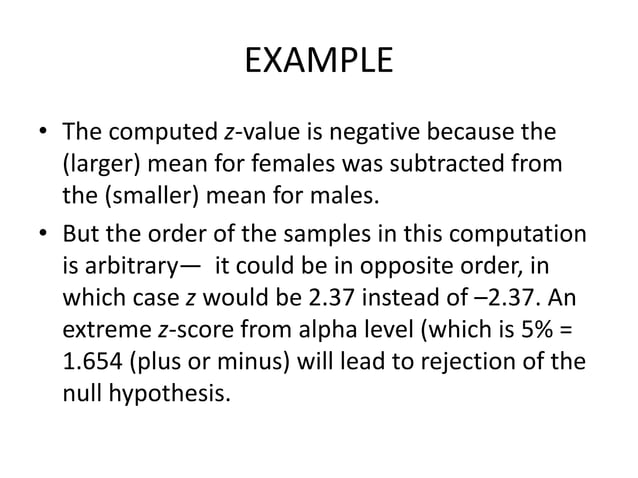 Z-Test with Examples | PPTX | Chemistry | Science