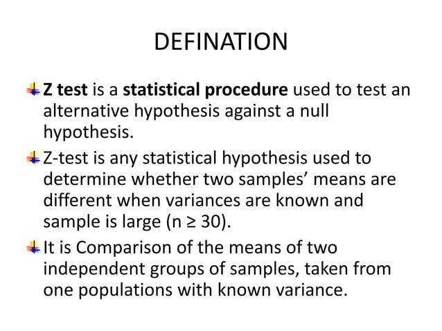 Z-Test with Examples | PPTX | Chemistry | Science