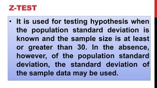 Z test for one sample mean by John Marvin Canaria | PPTX