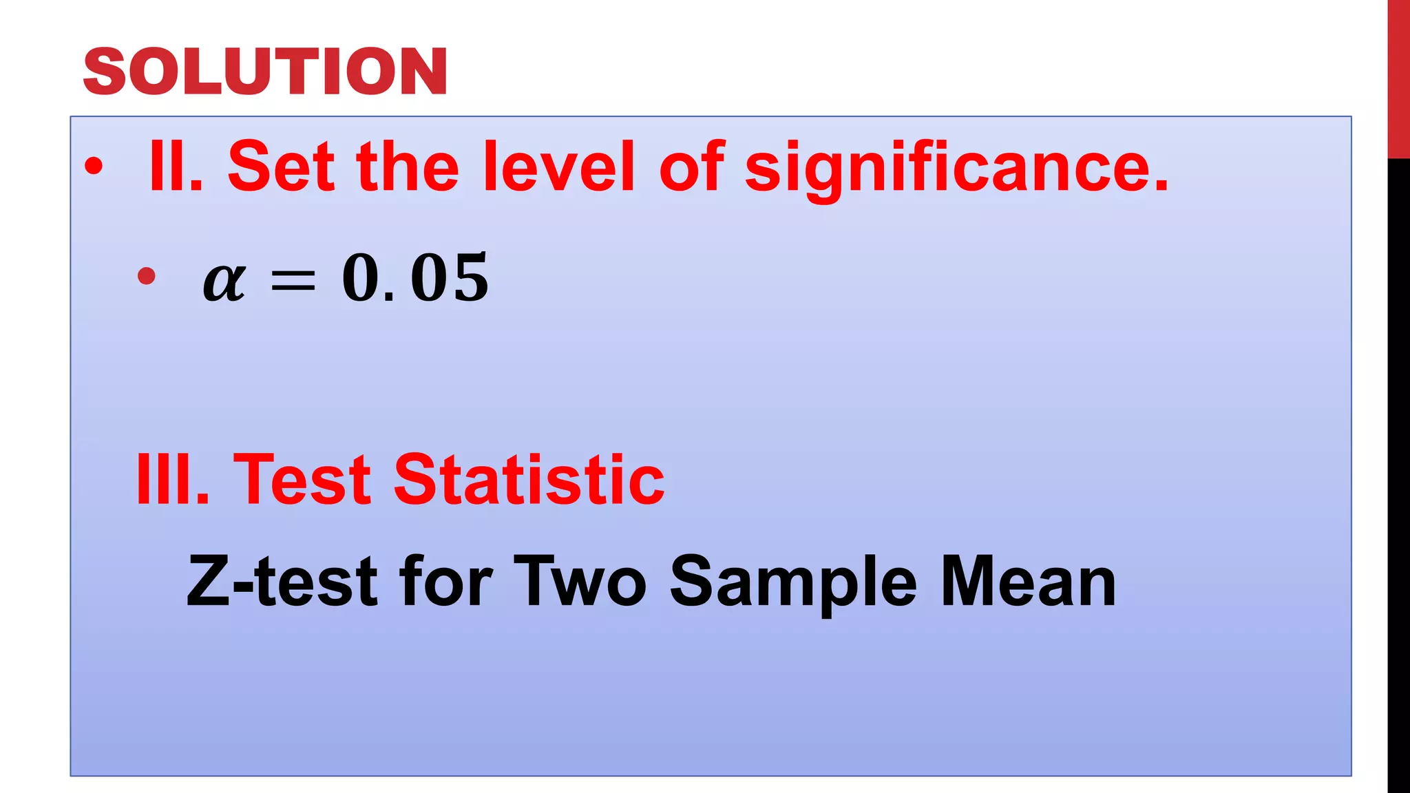 Z test for two sample mean | PPTX