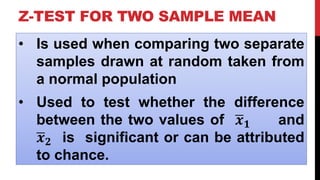 Z test for two sample mean | PPTX