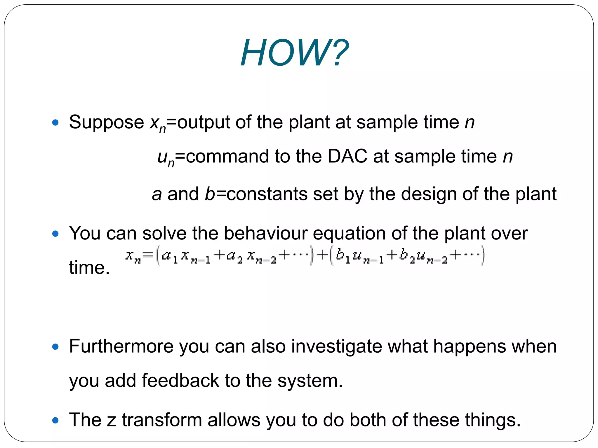 Applications of Z transform | PPTX